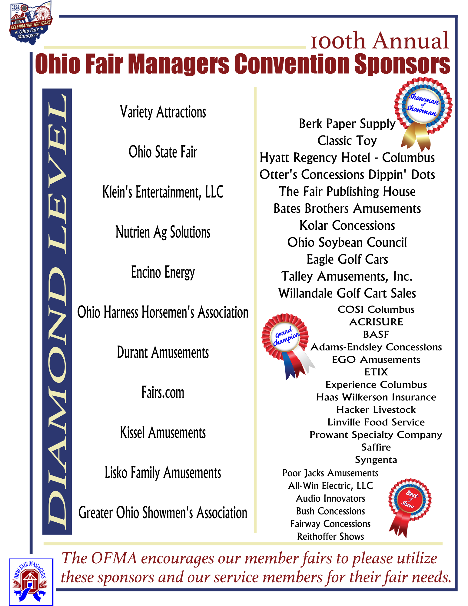 SPONSORS – OHIO FAIR MANAGERS ASSOCIATION